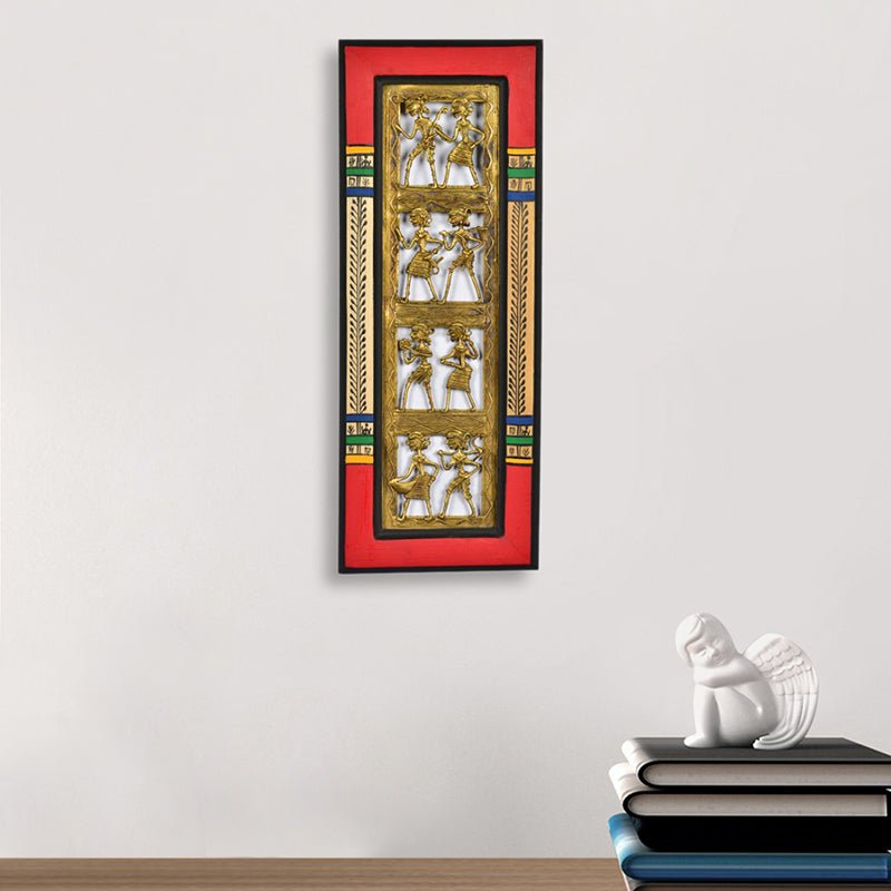 Dhokra Work And Warli Hand-painted Vertical Wall - India Meets India