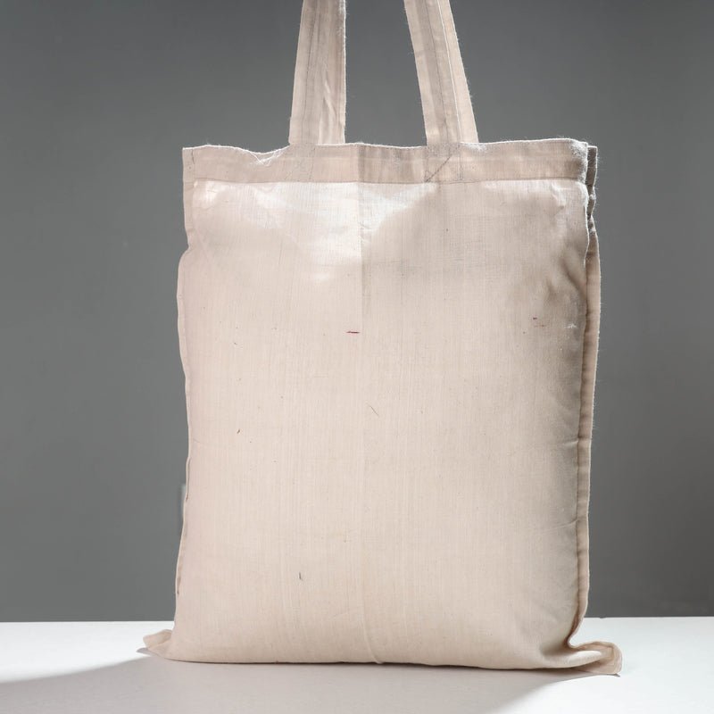 Plain Handloom Cotton Fabric Jhola Bag - India Meets India
